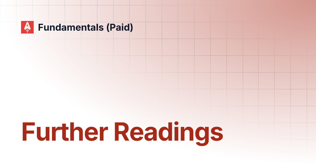 Further Readings | Fundamentals (Paid)